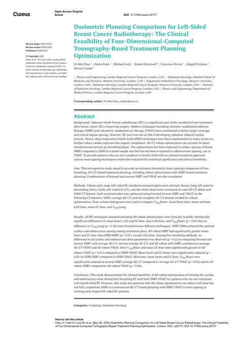 PDF Dosimetric Planning Comparison For Left Sided Breast Cancer