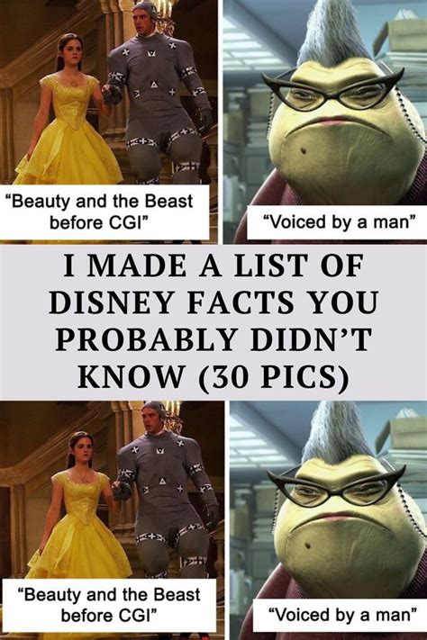 I Made A List Of Disney Facts You Probably Didnt Know Pics Disney Facts Interesting