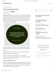 Understanding The Goal By Eliyahu M Goldratt Course Hero