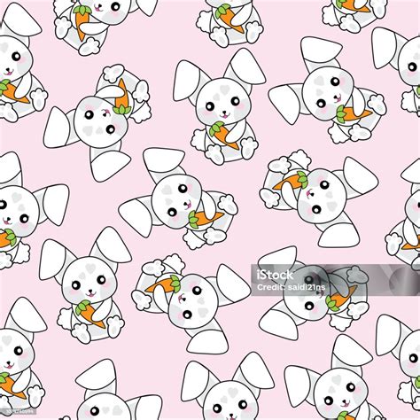 귀여운 토끼와 당근 핑크 배경 스크랩 종이 적합에 베이비 샤워 그림의 완벽 한 배경 0명에 대한 스톡 벡터 아트 및 기타 이미지 0명 귀여운 도착 Istock