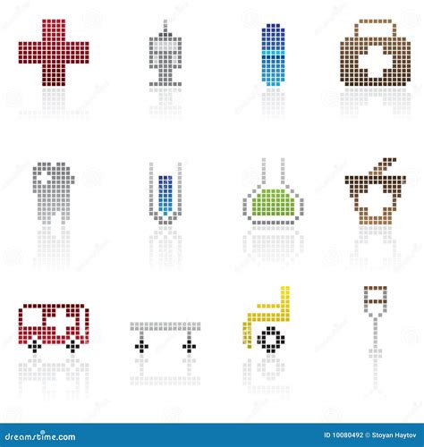 Medical Pixel Icon Stock Vector Illustration Of Green