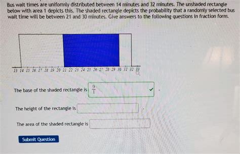 solved bus wait times are uniformly distributed between 14
