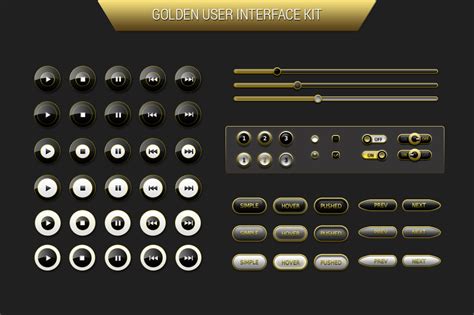 Golden User Interface Kit Ui Kits And Libraries ~ Creative Market