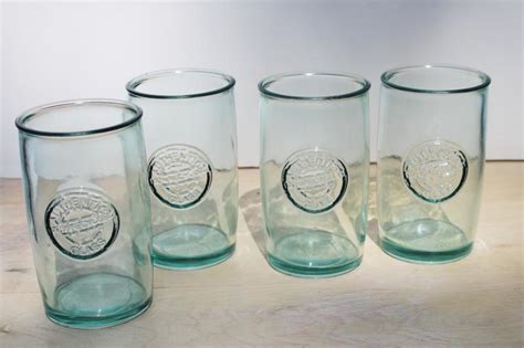 San Miguel Cooler Glasses 100 Recycled Glass Tumblers Pale Sea Green