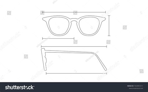 Vector Isolated Illustration Glasses Frame Black Stock Vector Royalty