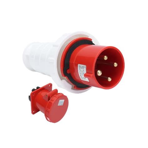 Industrial Socket Plug 3p E For Marine For Outdoor For Automotive