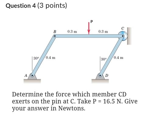 Solved Question 4 3 ﻿points Determine The Force Which