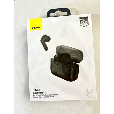 倍思baseus真無線藍牙耳機 Simu S1 Tw V52（anc主動降噪 黑色全新～交換禮物 蝦皮購物