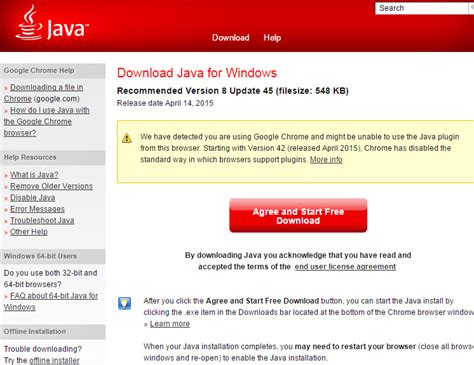 Google Chrome Goes To Java Update Notification Page Stack Overflow
