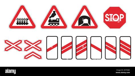 Attention Road Signs Warning Railway Stock Vector Image And Art Alamy