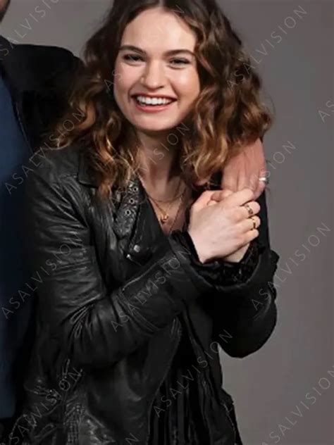 Whats Love Got To Do With It Lily James Black Leather Jacket