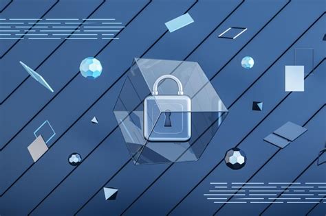Premium Photo Modern Web Protection Blue Background With Padlock And