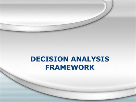 Problem Analysis Framework Ppt