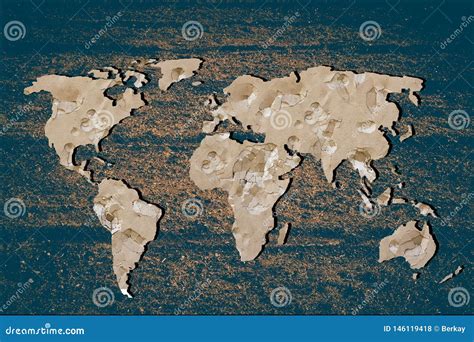Mapa Do Mundo Aproximadamente Esbo ado Fundo Da Parede Ilustração