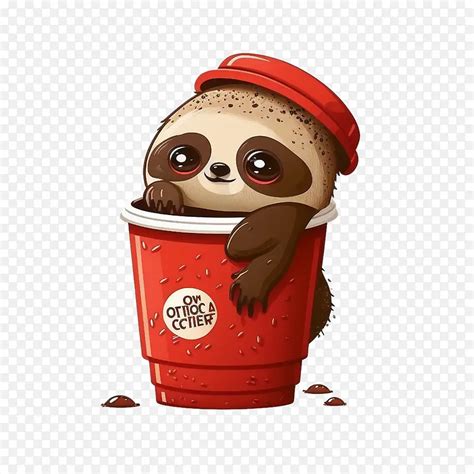 卡通树懒 卡通树懒红色咖啡杯可爱树懒png图片素材下载 图片编号11251324 Png素材网