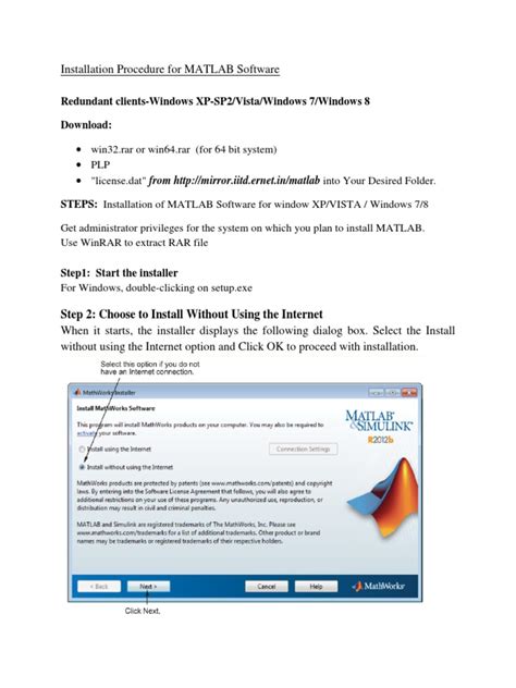 Installation Procedure For Matlab Software Redundant Clients Windows
