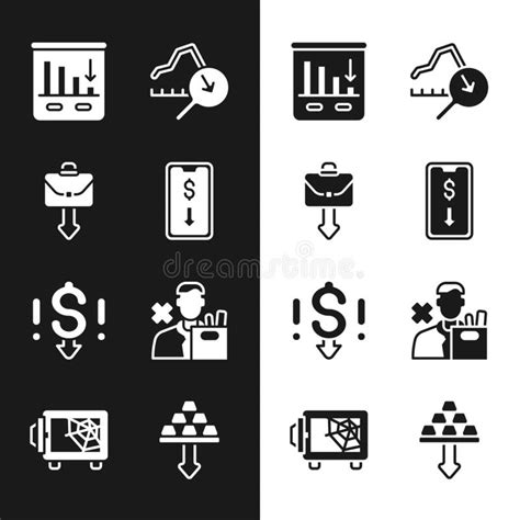 Set Mobile Stock Trading Briefcase Pie Chart Infographic Global