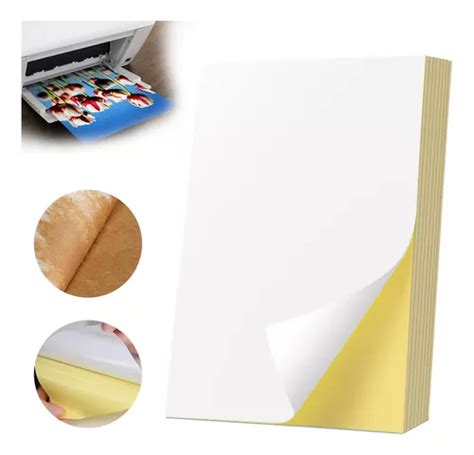 Papel Adhesivo Blanco Brillantemate Para Imprimir 100 Pzas Meses