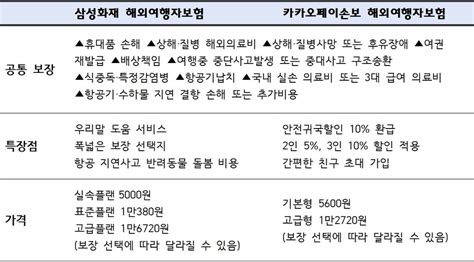 금융맞수 해외여행보험의 신구 대결전통강호 삼성화재 Vs 신흥강호 카카오페이손보
