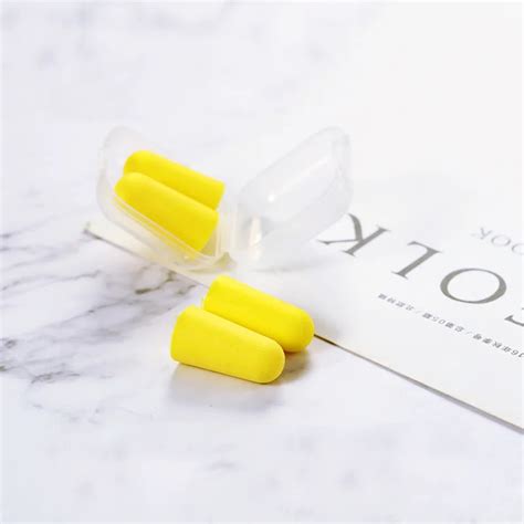Slow Rebound Sponge Bullet Noise Reduction Mute Sleep Earplugs