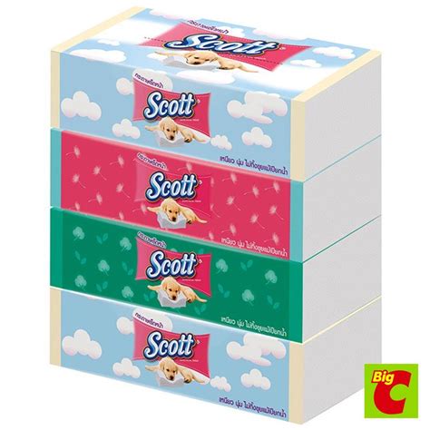Scott สก๊อตต์ กระดาษเช็ดหน้า ซอฟท์เคส 120 แผ่น แพ็ค 4 Shopee Thailand
