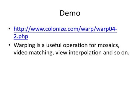 Ppt Computer Graphics Image Warping And Morphing Powerpoint
