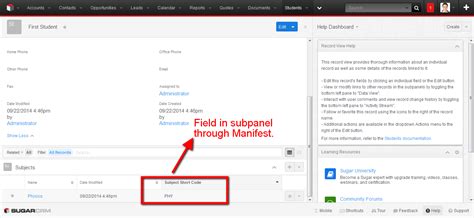 Add Field In Subpanel Through Manifest In Sugarcrm7