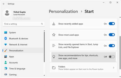 [tip] Disable User Account Notification Badges In Start Menu In Windows 11 Askvg