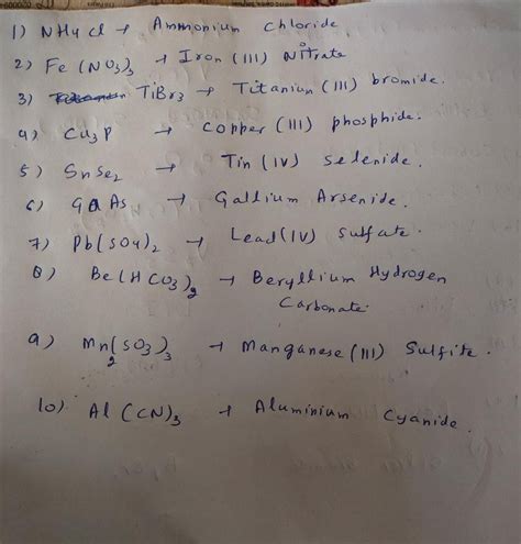 Solved Naming Ionic Compounds Practice Worksheet Name The Following Course Hero