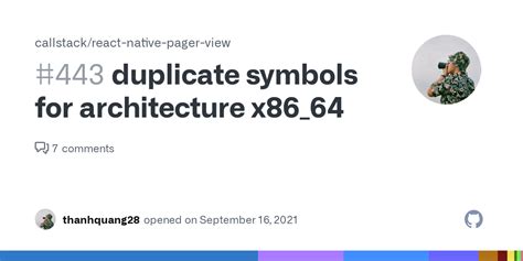 Duplicate Symbols For Architecture X8664 · Issue 443 · Callstackreact Native Pager View · Github