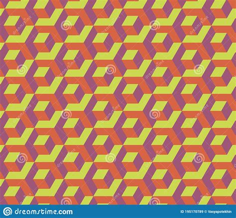 Seamless Cubes Pattern 3d Vector Geometric Wallpaper Cube Pattern Background Optical Illusion