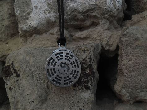 Yin Yang With 8 Trigrams Talisman Necklacebagu Yin Yang Etsy