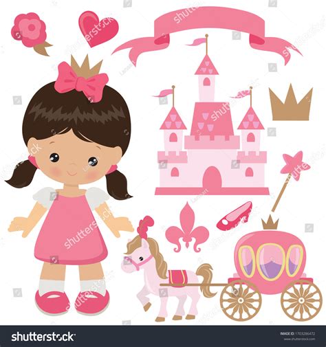 Princess Girl Vector Cartoon Illustration Stock Vector Royalty Free