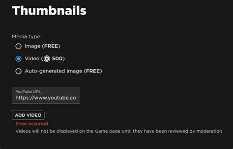 Unable To Upload Thumbnail Video Roblox Application And Website Bugs