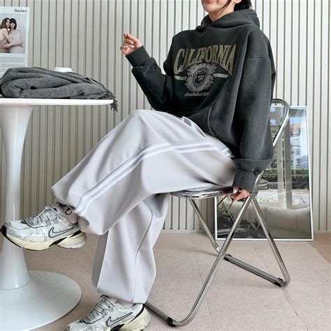 남녀공용 두줄트랙 스트링 와이드팬츠 에이블리