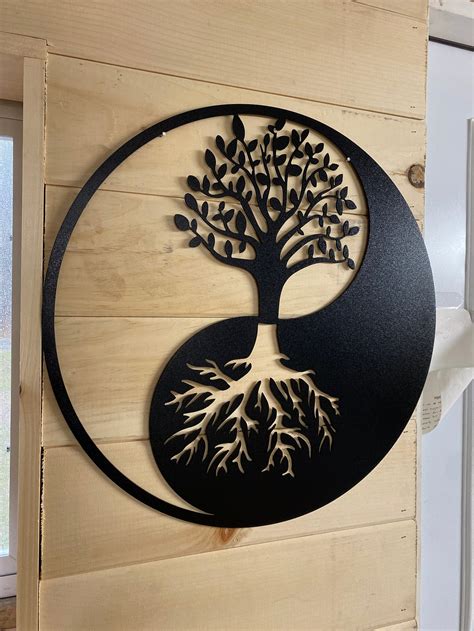Ying Yang Tree Of Life Metal Tree Of Life Ying Yang Metal Etsy