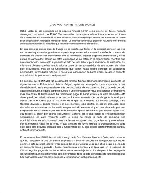 Caso Practico Clase N4 Pdf Gestión De Recursos Humanos
