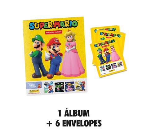 Super Mario 2026 Álbum Capa Cartão 6 Envelopes