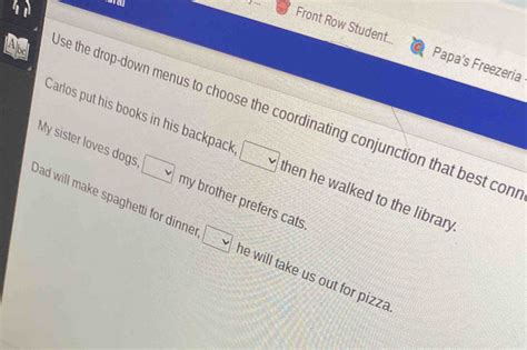 Solved A Front Row Student Papa S Freezeria Abe Se The Drop Down