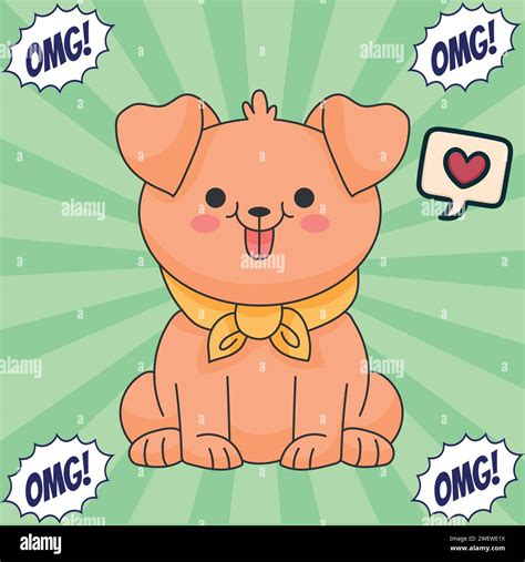 Cute Cat Pop Art Style Cat Cartoon Design Vector Image Stock Vector