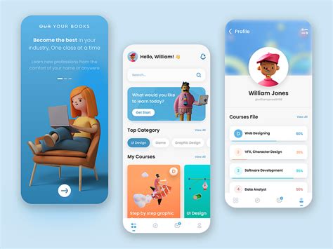 e learning application design by meet soni on dribbble