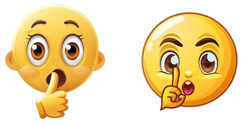 Emoticon Silêncio Emoji Silencioso Gesto Shh Silêncio Sorriso Desenho
