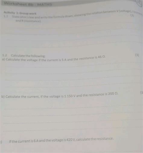 Worksheet B6 MATHS Activity 1 Gireme Work StudyX