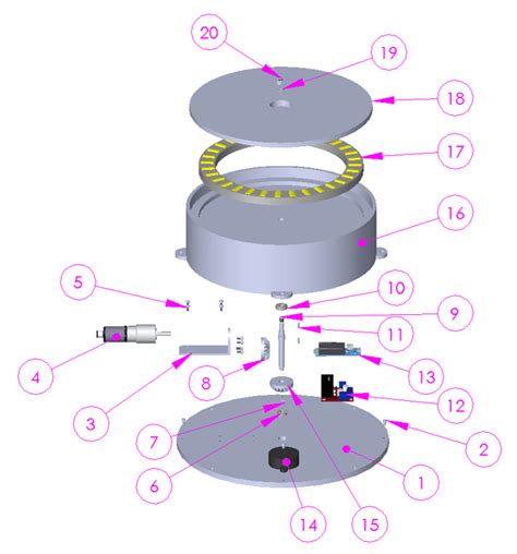 shows the exploded view of the preliminary interface developed using