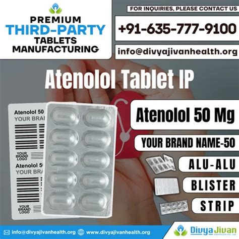 Atenolol Tablets 50 Mg At Best Price In Surat By Divyajivan Healthcare