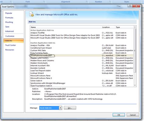Add In Excel Add In Is Not Activating Stack Overflow