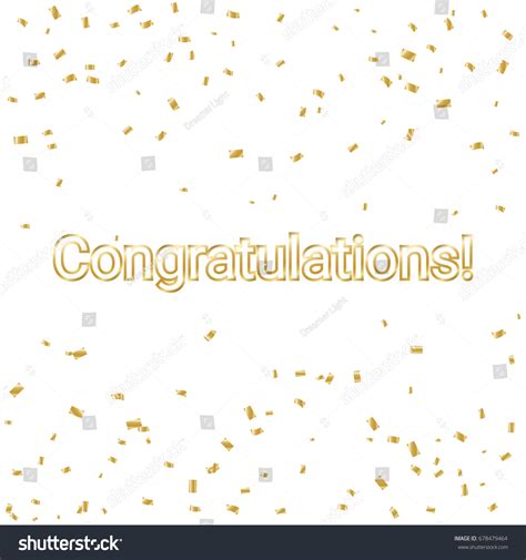 Congratulations Lettering Golden Confetti Vector Illustration 库存矢量图（免版税