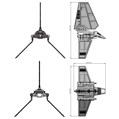 Star Wars Lambda Shuttle Articulated Printable With Instructions 3d