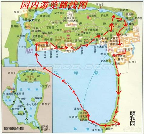 颐和园路线 颐和园路线图 颐和园游览路线 大山谷图库