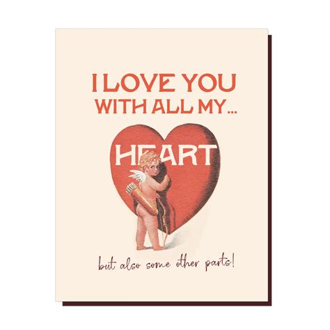 Love You All My Heart And Other Parts Card Off The Wagon Shop